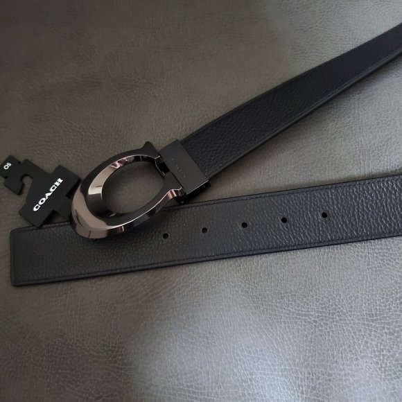 Coach | Accessories | New Coach Men Logo Signature C Leather Belt Black ...